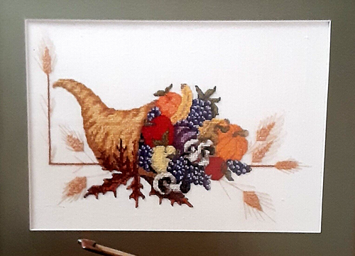 Cross Stitch Pattern BOUNTIFUL HARVEST Cornucopia Thanksgiving Fruit ...