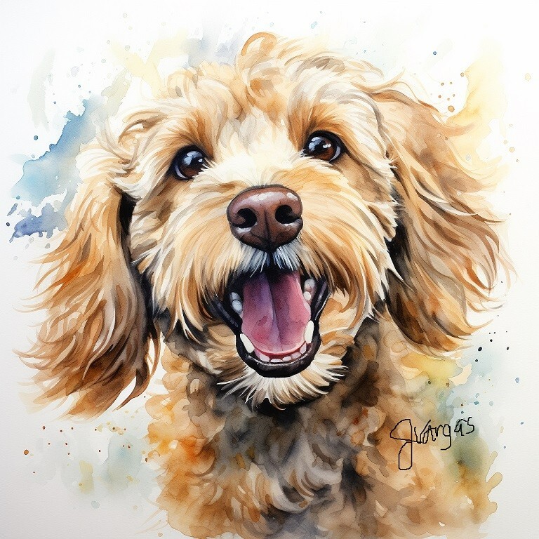 Watercolor Cockapoo Painting Art Print 8x11 inch | eBay