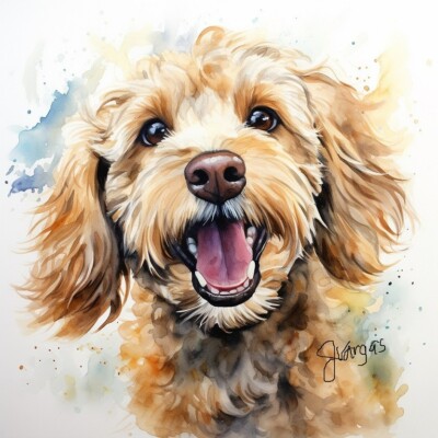 Watercolor Cockapoo Painting Art Print 8x11 inch | eBay