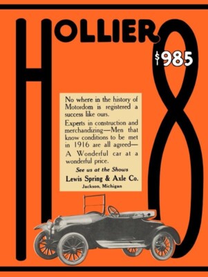 1915 Hollier H8 Automobile, Jackson, Michigan NEW Sign 18x24" USA STEEL ...