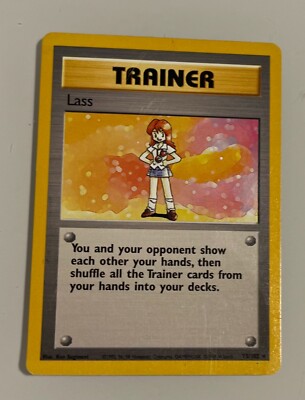 Lass 75/102 Base Set Trainer Regular Rare Unlimited Vintage Pokemon TCG ...