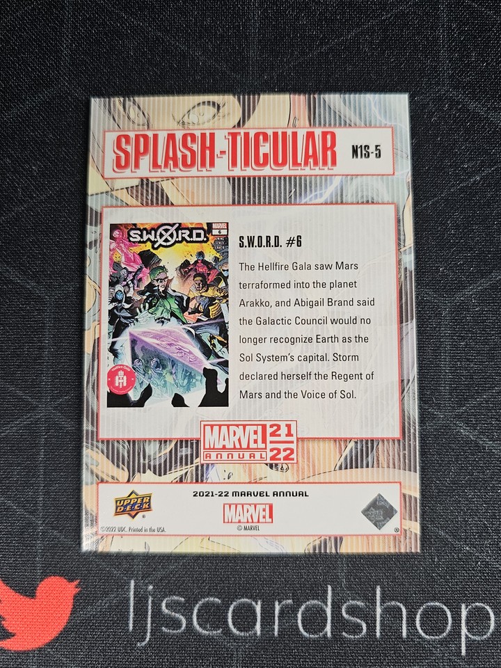 2021-22 Upper Deck Marvel Annual S.W.O.R.D. (2020) #6 N1S-5 Splash ...