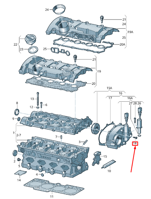 AUDI TT 8J CAMSHAFT ADJUSTER HOUSING SOCKET HEAD BOLT N10196303 GENUINE ...