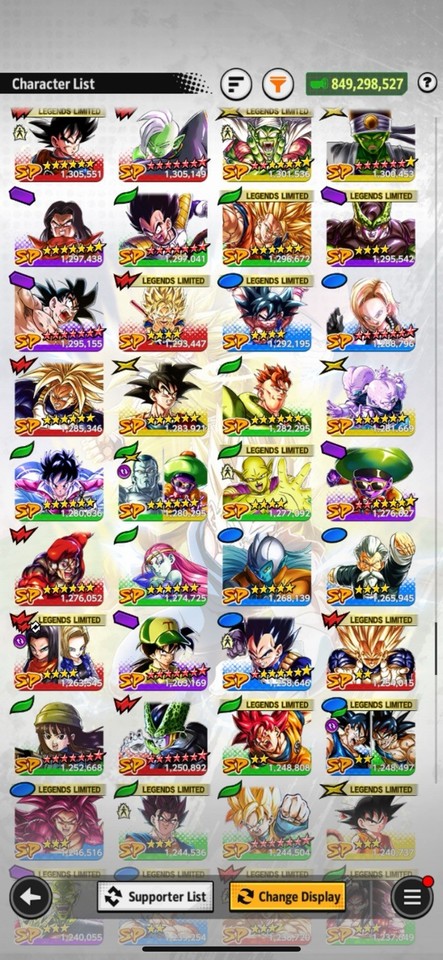 Stacked 7 Year Dragon Ball Legends Account, Over 400 Z, Z+, God Tier ...