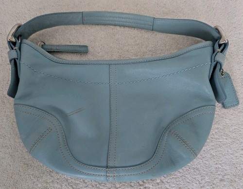 Vintage Coach 9541 Small Sky Blue Soho Y2K Leather Shoulder Bag READ | eBay