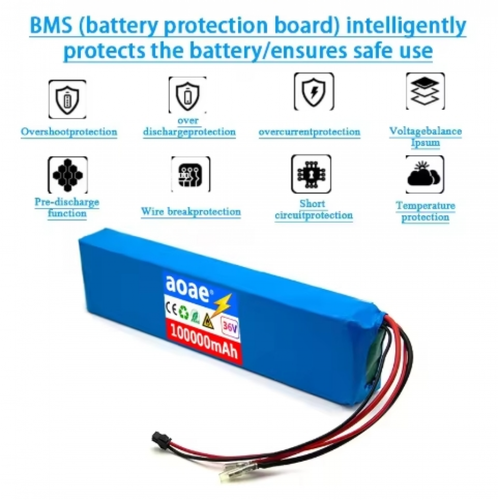 36V 100Ah Rechargeable Li-lon Battery Pack 10S3P Power Modified Bicycle ...