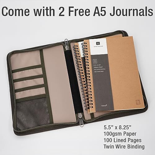 Tintris Zipper Journal Notebook Cover for 5.5 x 8.25 A5 Moleskine ...