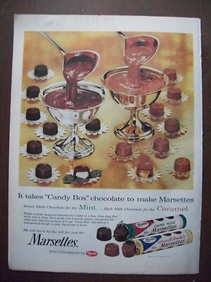 1959 Vintage Orig Magazine Ad Candy Mars Marsettes It takes Candy Box ...
