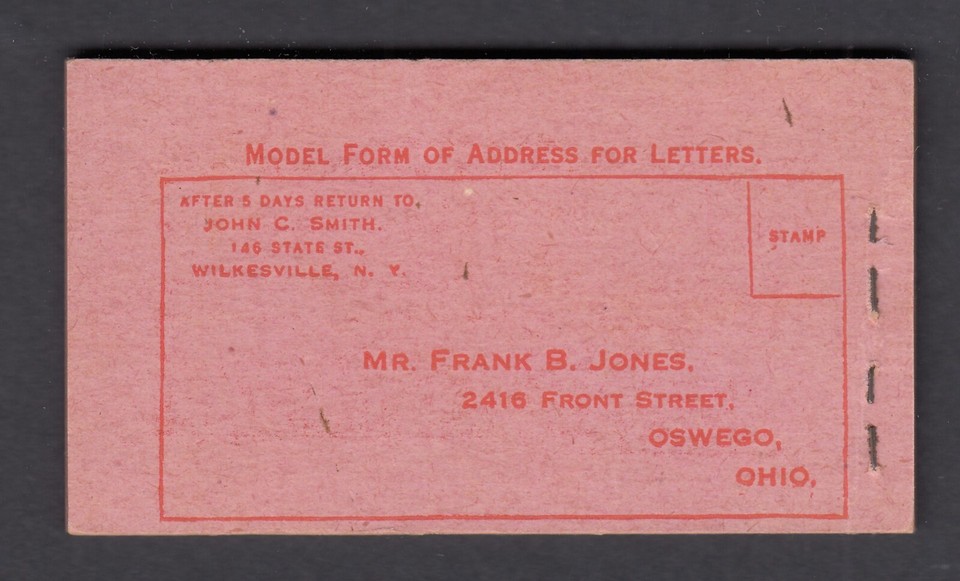 BK59, 49¢ 499e Complete Booklet, front cover crease, Mint NH, Scott ...