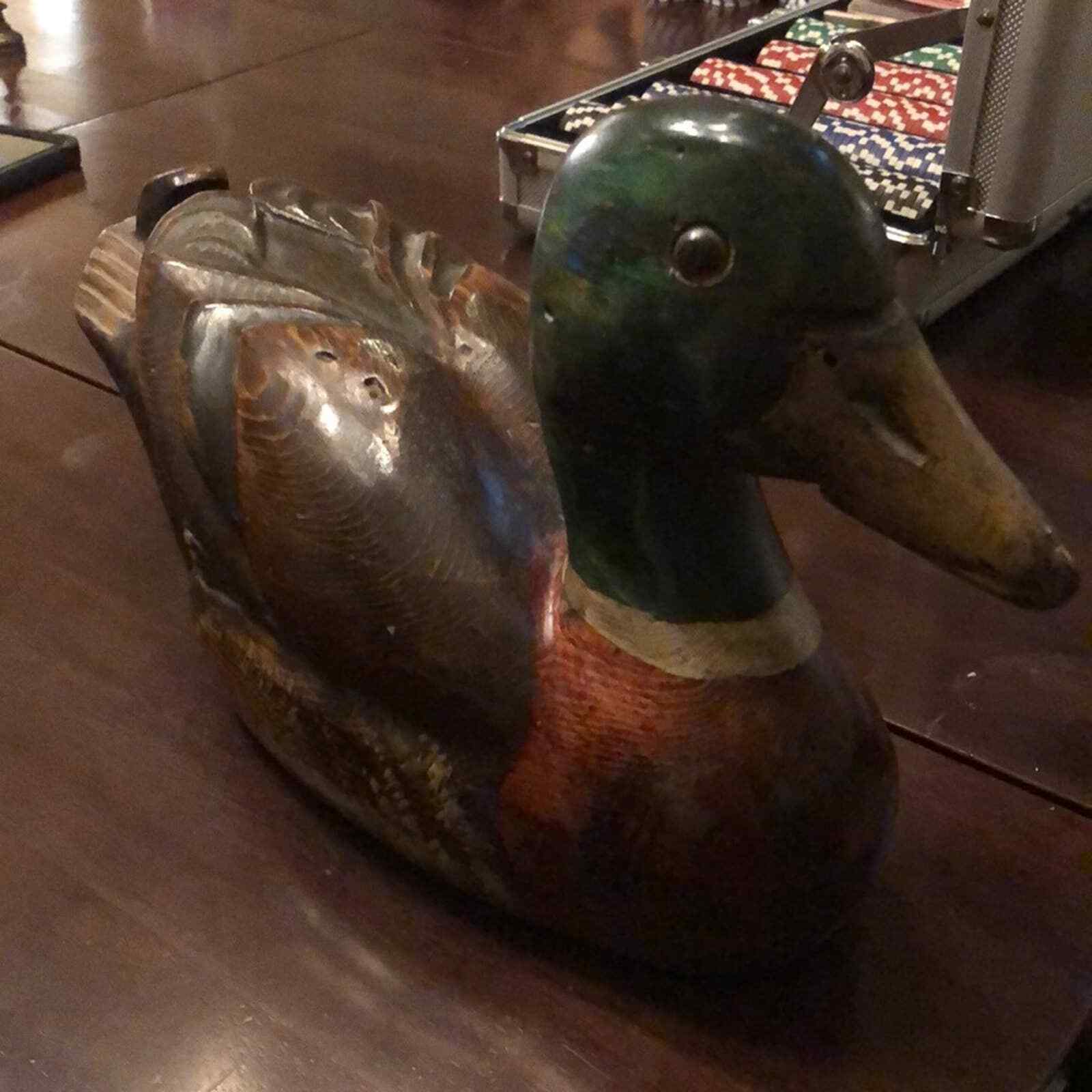 Leo Koppy Vintage Wood Painted Mallard Duck Sculpture - Artist Signed ...