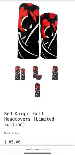 Muni Kids Red Knight Barrel Golf Headcovers (Limited Edition) | eBay
