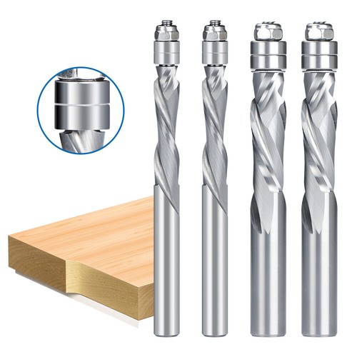 Spiral Flush Trim Router Bit Solid Carbide UP & Down Compression Router ...