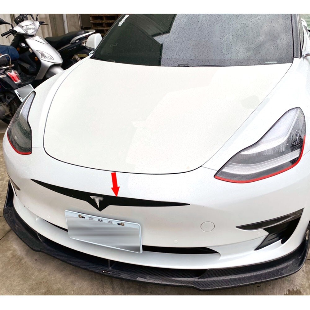 For Tesla Model 3 4DR Fastback Front Grille Look Sticker Matte Black ...
