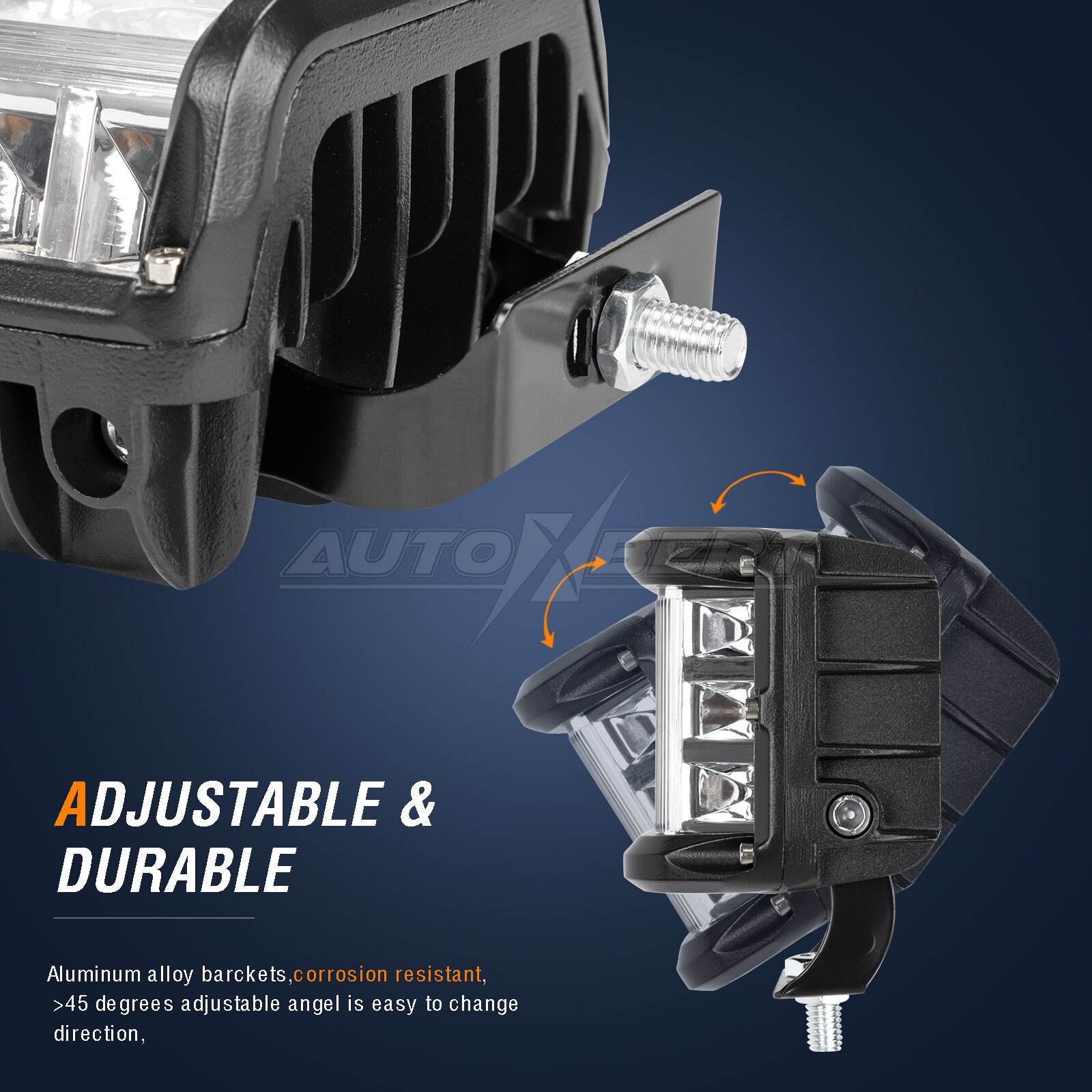 2pcs 4 INCH LED Light Pods Offroad Work Lights Flashing Beacon Strobe ...