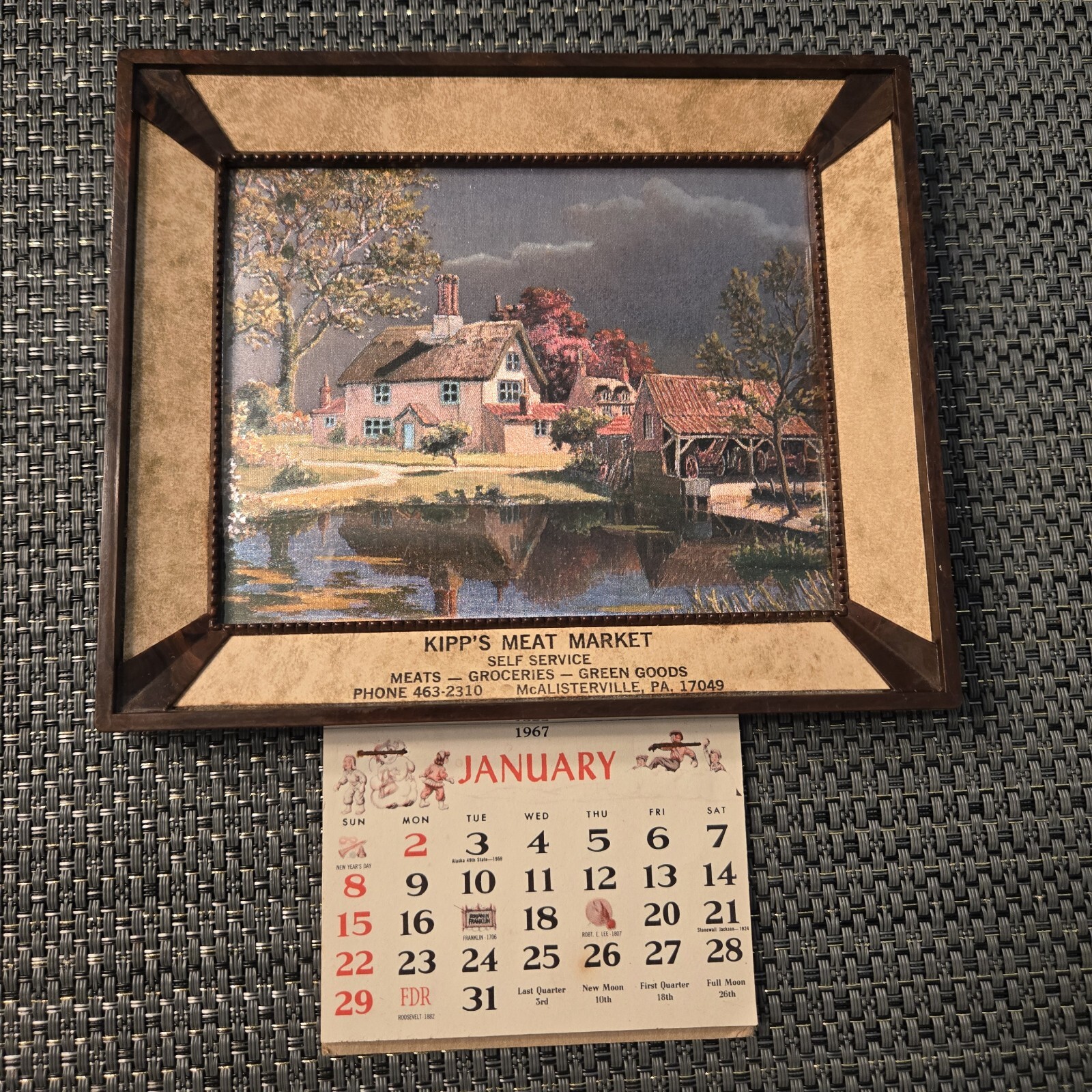 Vintage 1967 Kipp's Meat Market Advertising Calender MCALISTERVILLE PA ...