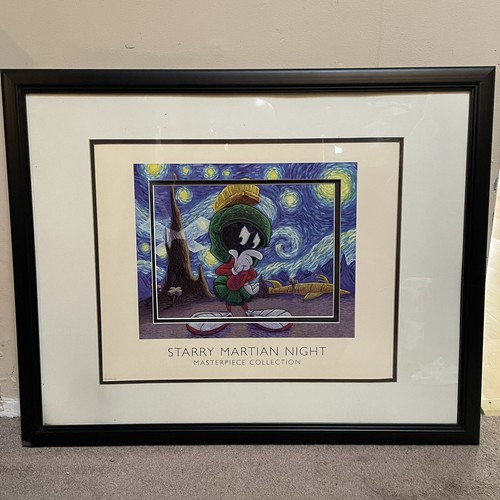 Warner Bros Loony Tunes Marvin the Martian Starry Night Framed Art ...