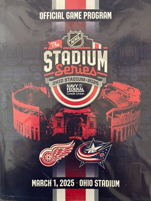 2025 NHL STADIUM SERIES PROGRAM DETROIT RED WINGS COLUMBUS BLUE JACKETS ...