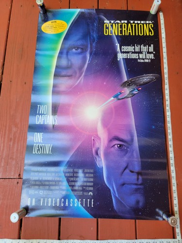 Vintage 1994 Star Trek Generations Original Movie Poster Sci-Fi Captain ...