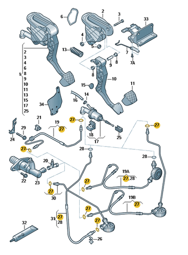VW Audi Beetle Golf A1 A3 Seal Kit for Hydraulic Clutch pipes 1K0798741 ...