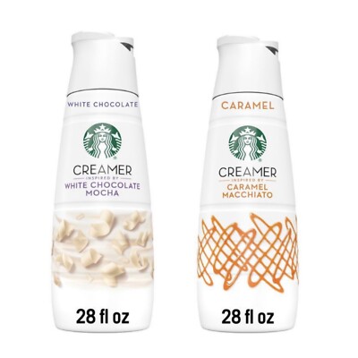 Starbucks 1 White Chocolate Mocha & 1 Caramel Coffee Creamer- 2X28oz | eBay