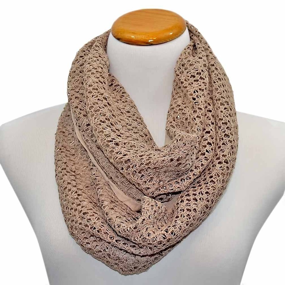NET INFINITY SCARF WITH SEQUIN OVERLAY | eBay