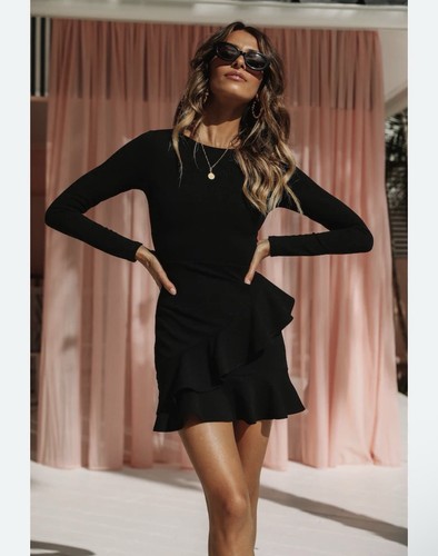 NWT Hello Molly Play Pretend Dress Black Long Sleeve Ruffle Sz 4 Preppy ...