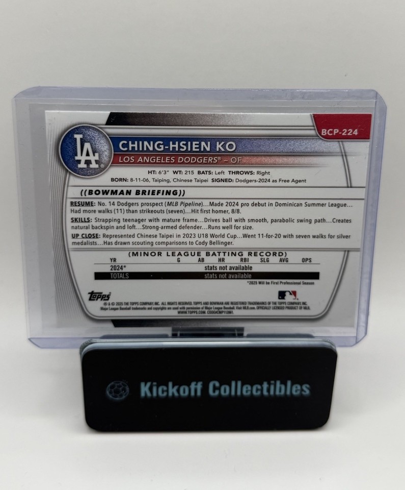 Ching-Hsien Ko 2025 Bowman Chrome 1st Geometric Ching-Hsien Ko #/499 Dodgers | eBay