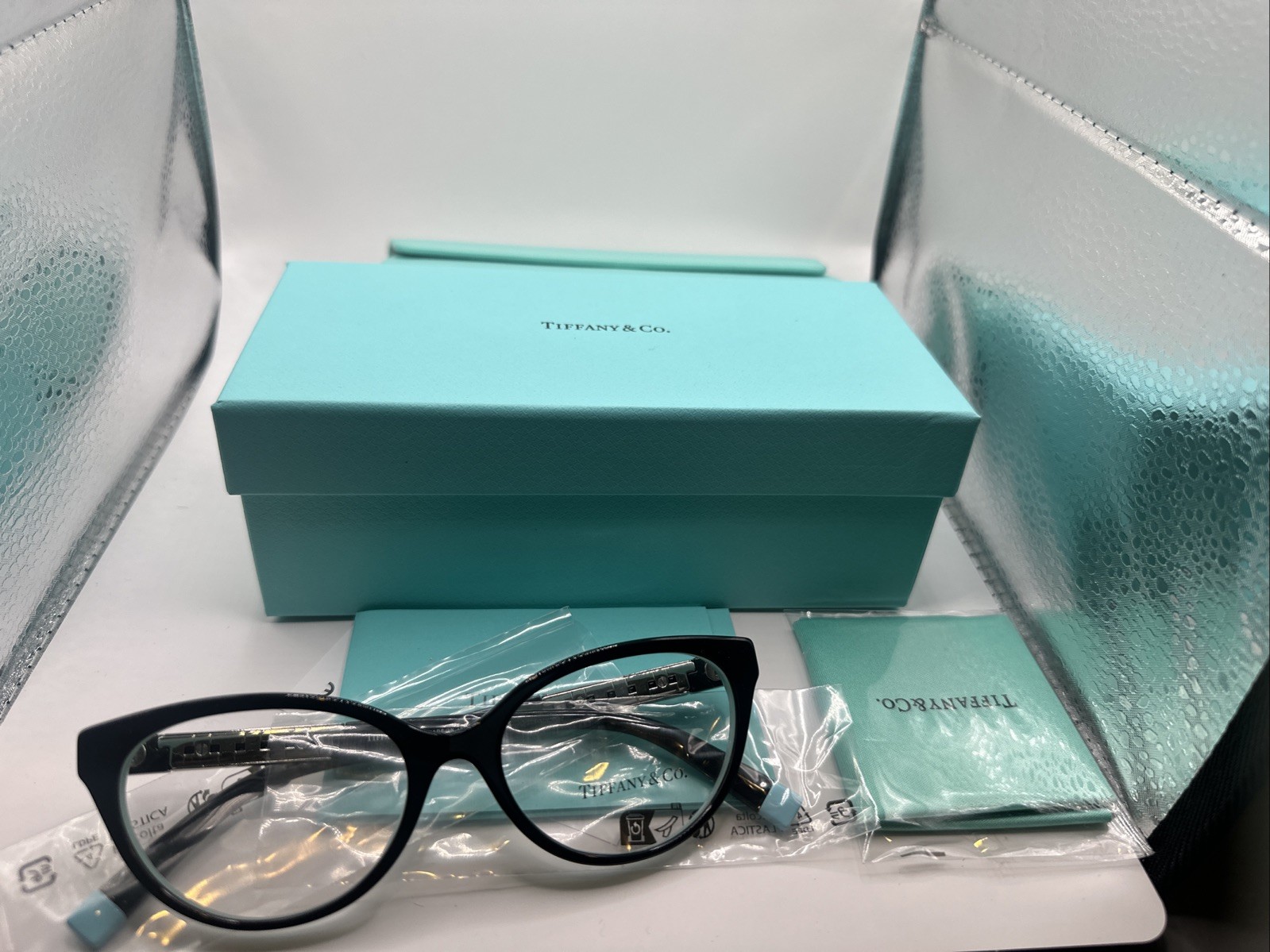 Tiffany TF 2226 Black On Tiffany Blue 8055 Eyeglasses New Authentic ...