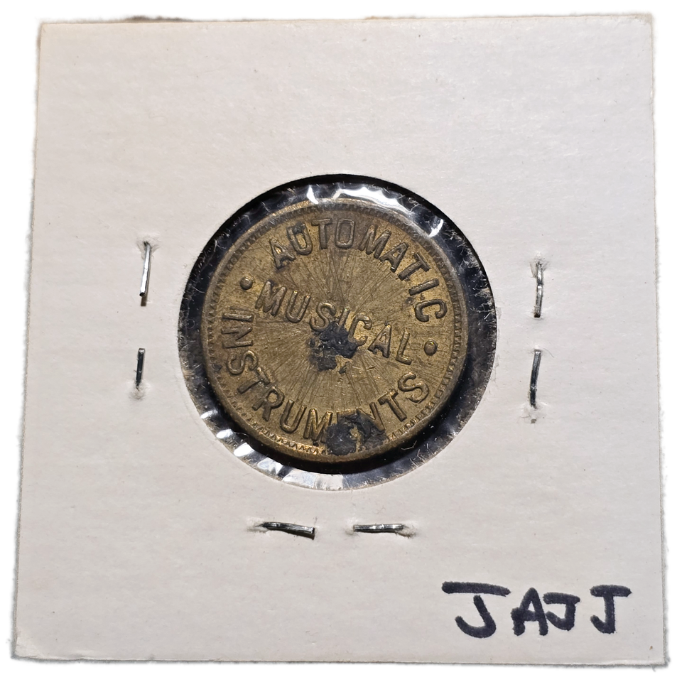 Antique c 1910 Jukebox Amusement Token RUDOLPH WURLITZER AUTO. MUSICAL ...