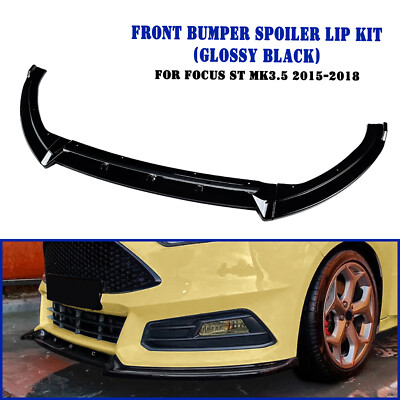 Front Bumper Spoiler Splitter Lip For Ford Focus ST MK3.5 2015-2018 ...