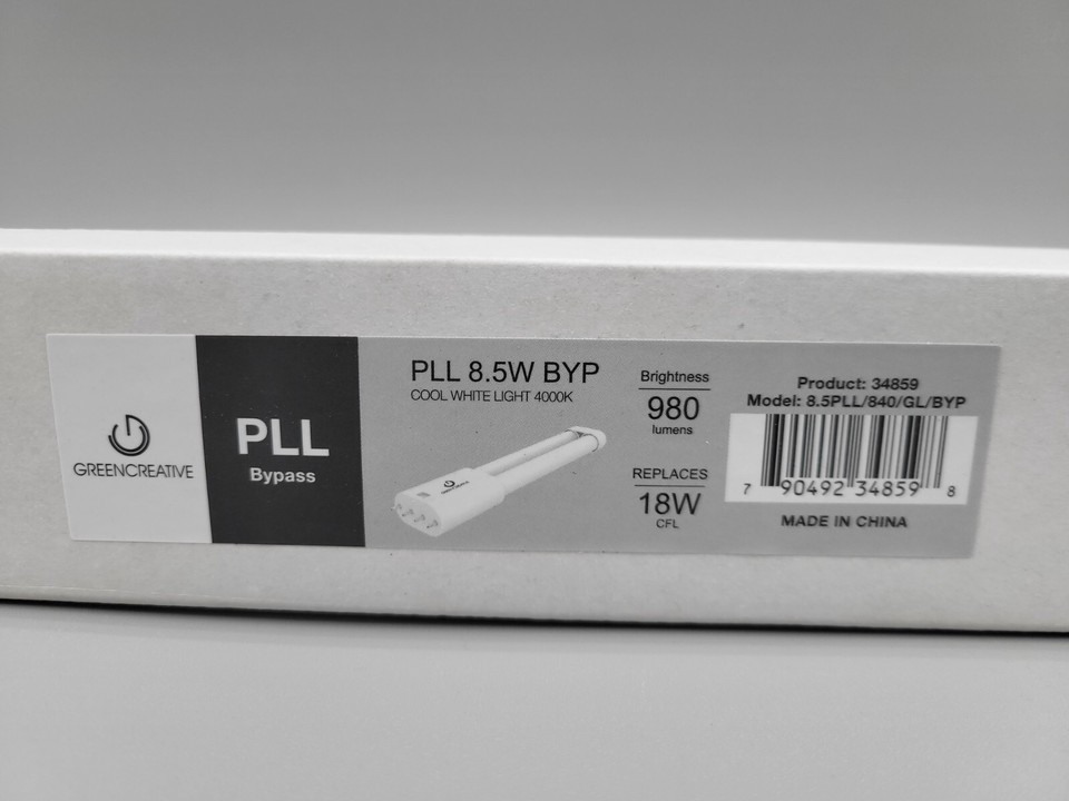 Green Creative 34859 LED Bypass PLL Lamp 8.5W 4000K 4-Pin 2G11 Base 980 ...