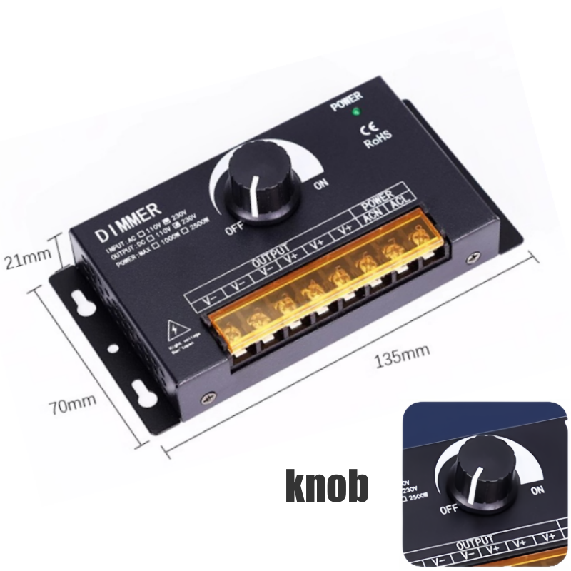 AC 110V 220V Single Color LED Strip Dimmer (with Wireless Remote ...