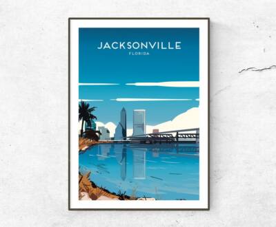 Jacksonville Poster / Print / America Travel Collectable Travel Retro ...