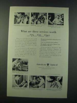 1949 American Optical Ad - What Are these Services Worth | eBay