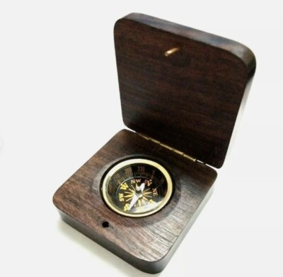 Wood Compass Lid collectible Gift Wood Compass Lid collectible Gift | eBay