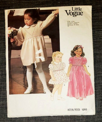 Little Vogue Pattern 1293 Children's Dress fitted & flared Size 5 - New ...
