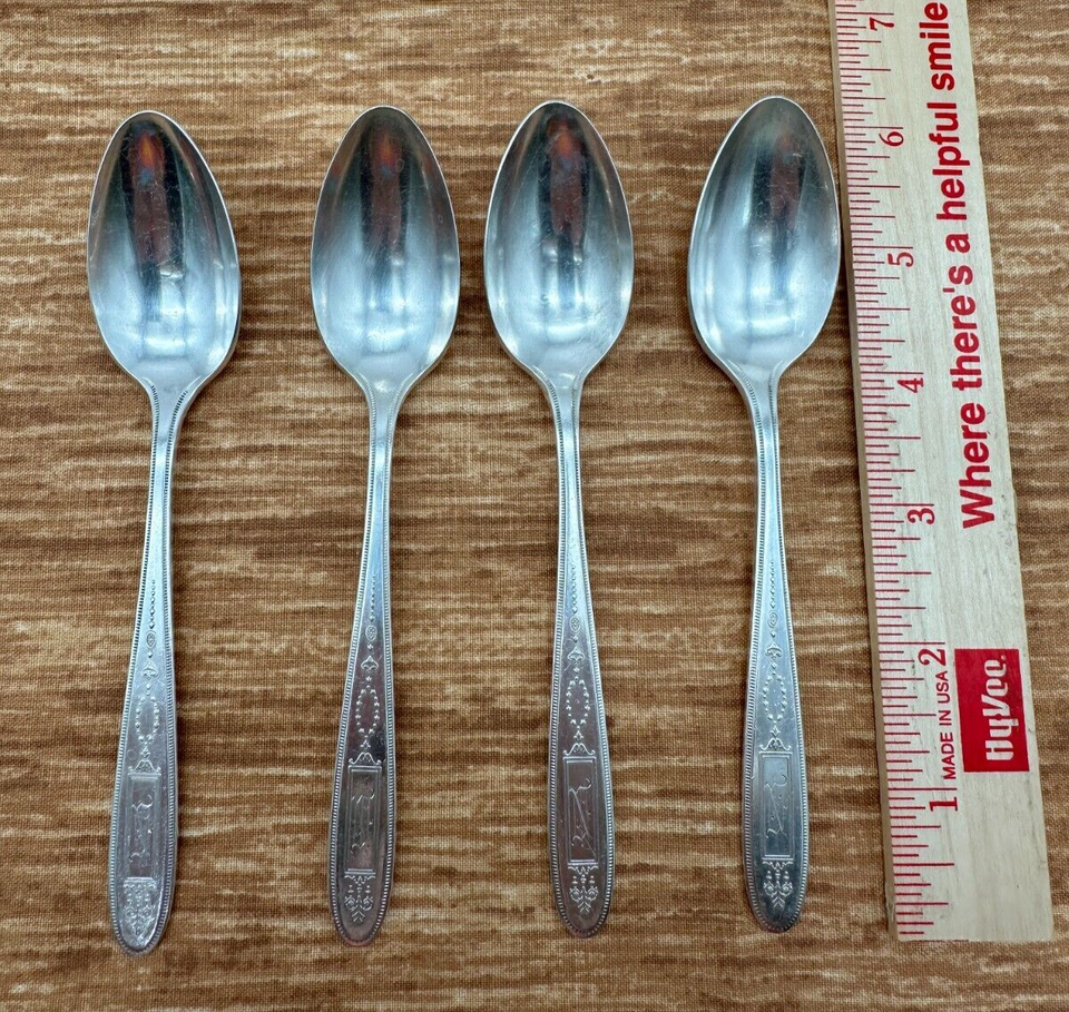 Oneida Community Plate Grosvenor Lot 4 Teaspoons, Monogram "N" | eBay