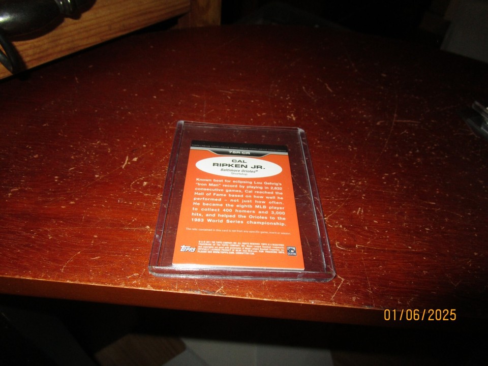 2011 Topps Lineage Mini 1975 Design Relics Cal Ripken Jr #75R-CR Insert ...