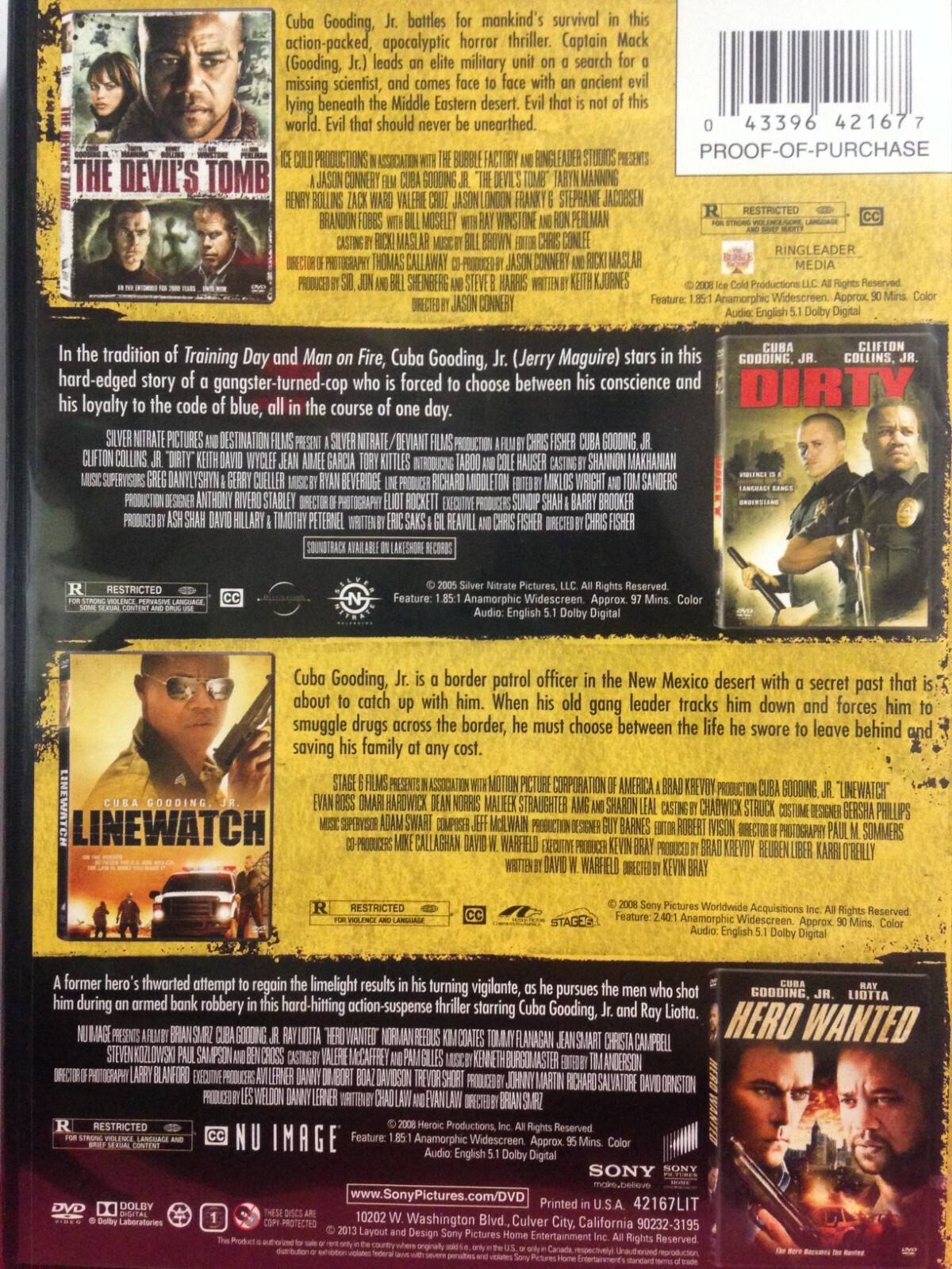 4 Action Movie Classics; Devil's Tomb/Dirty/Hero Wanted/Linewatch (DVD, 2013 ) | eBay