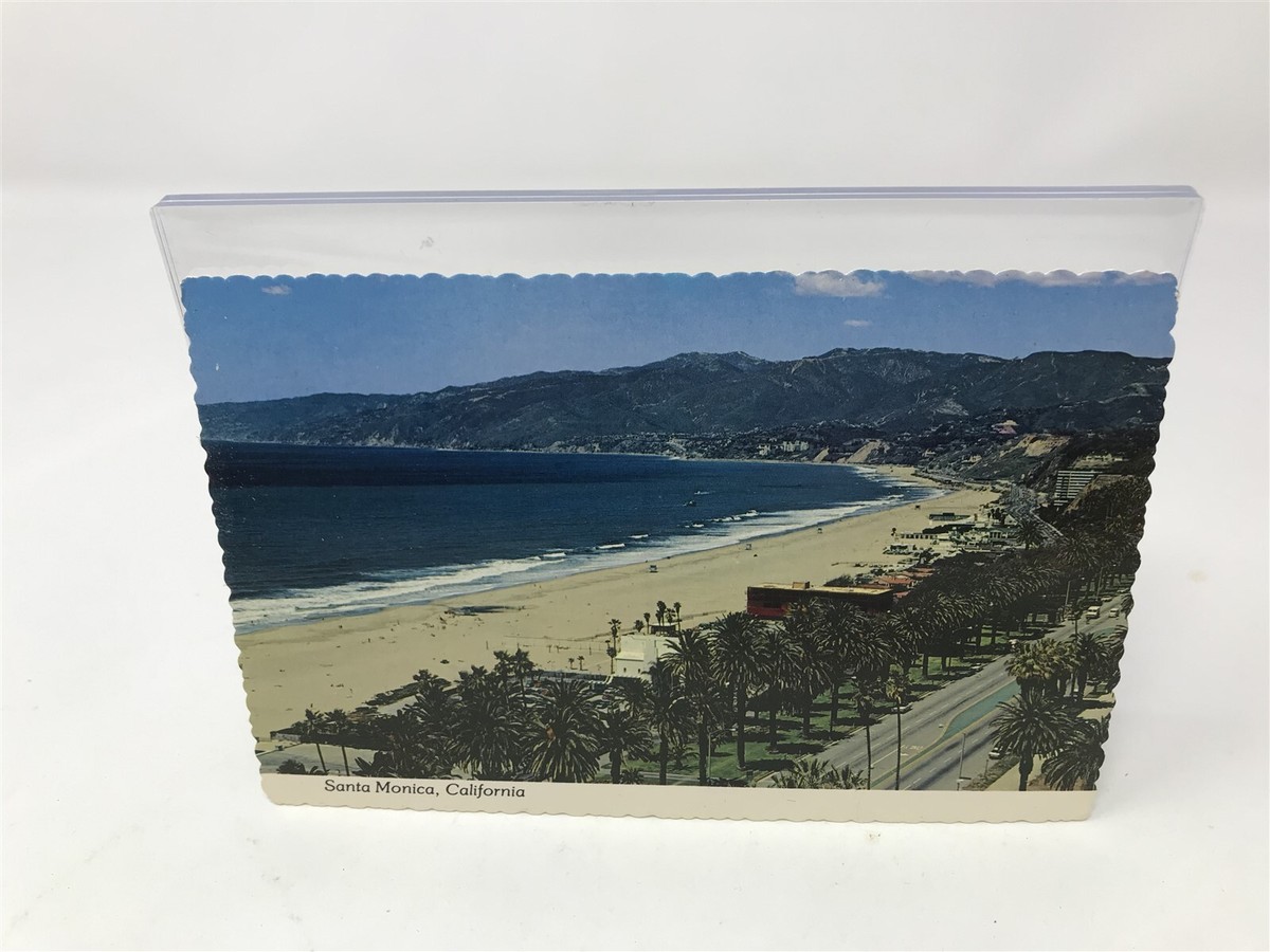Santa Monica Beach Postcard Santa Monica California Beach Auto Hotel