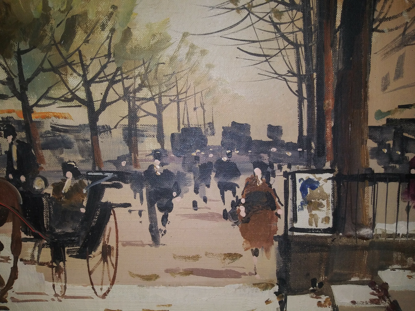 Vintage Oil on Canvas Painting by French artist Jacques Marchand "Paris ...