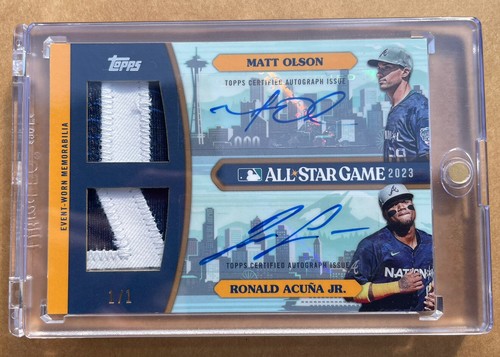 2023 Topps Update MLB All-Star Stitches Dual Auto Gold Acuna Olson 1/1 ...