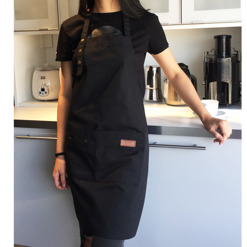 Unisex Canvas Cooking Catering Chef Waiter Kitchen Work Apron with Big ...