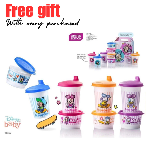 Tupperware Disney Baby Set Sippy Cup & Snack Cup with Gift Box For Xmas ...
