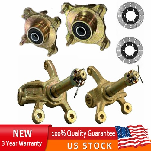 4 Stud Front Wheel Hub Steering Knuckle Spindle Brake Disc Fit ATV Quad ...