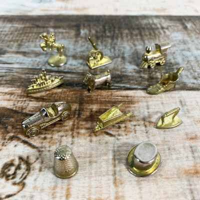 Monopoly Deluxe Anniversary Edition Replacement All 11 Gold Tokens ...
