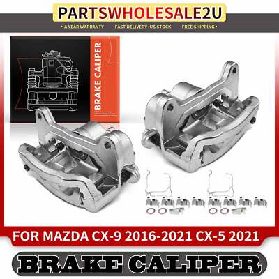 2Pcs Front LH & RH Brake Calipers w/ Bracket for Mazda CX-5 2021 CX-9 ...