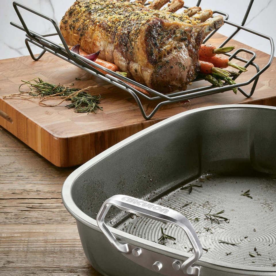Circulon Nonstick Roasting Pan / Roaster with Rack - 18 Inch X 15 Inch ...