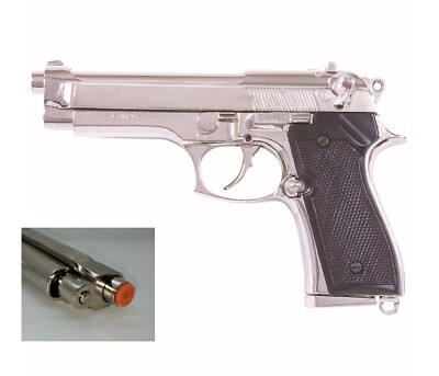 Denix Non-Firing Replica Nickel M92 Baretta Pistol Prop Gun, Actual ...