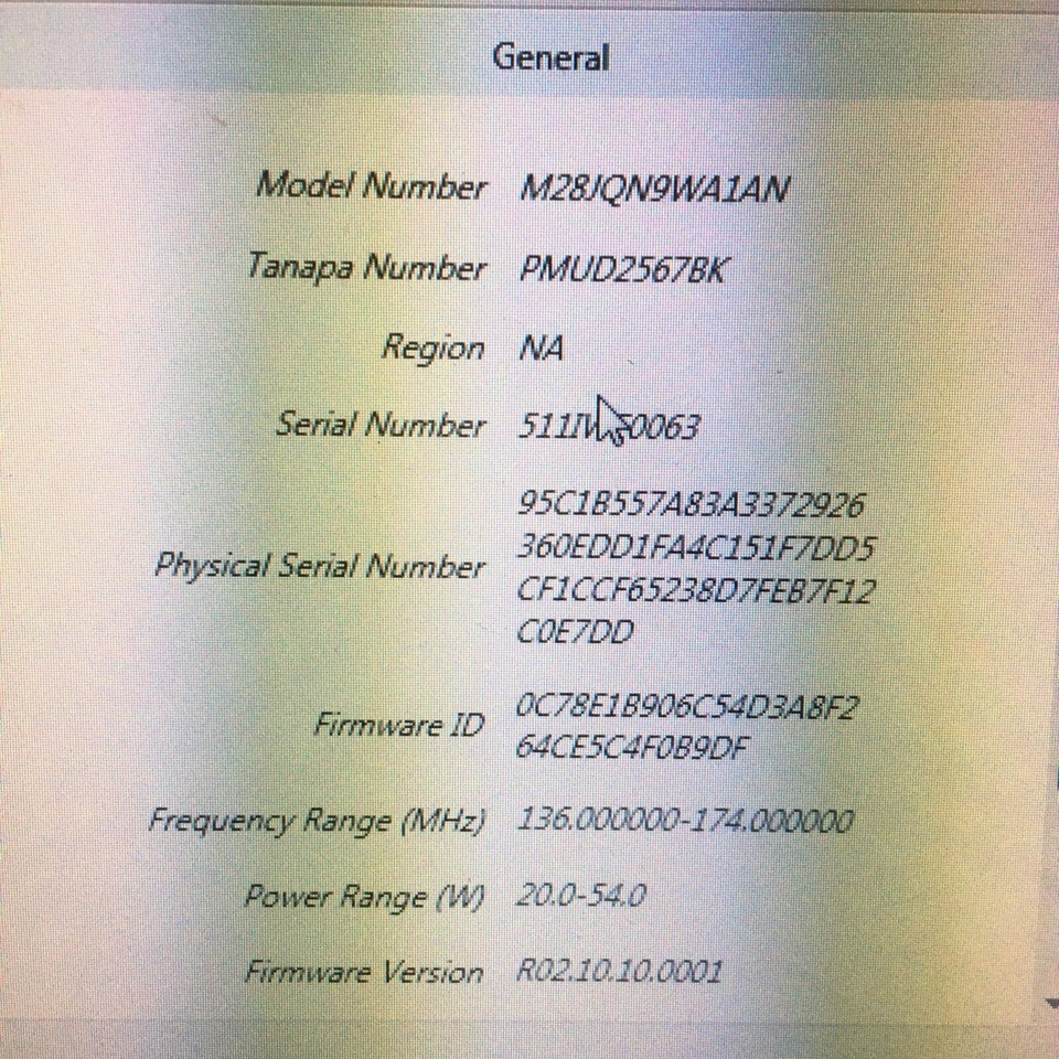 MOTOROLA XPR5550e VHF 136-174MHz 45w mobile radio AAM28JQN9WA1AN DMR ...